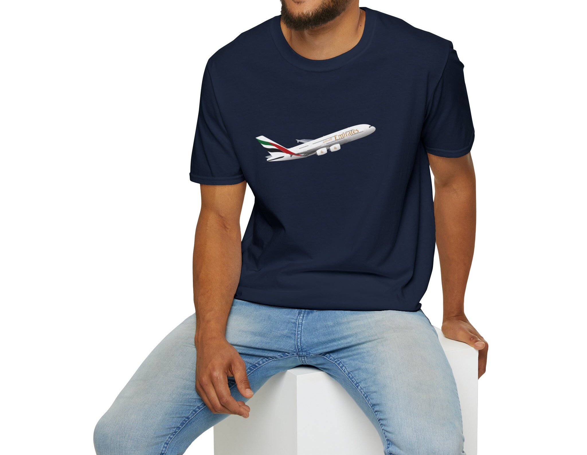 Emirates Airline Airbus A380 Liberty Tee. Unisex Softstyle T-shirt - Etsy