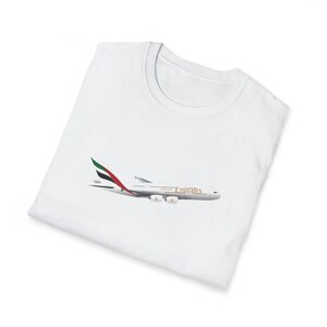 Emirates Airline Airbus A380 Liberty Tee. Unisex Softstyle T-shirt - Etsy