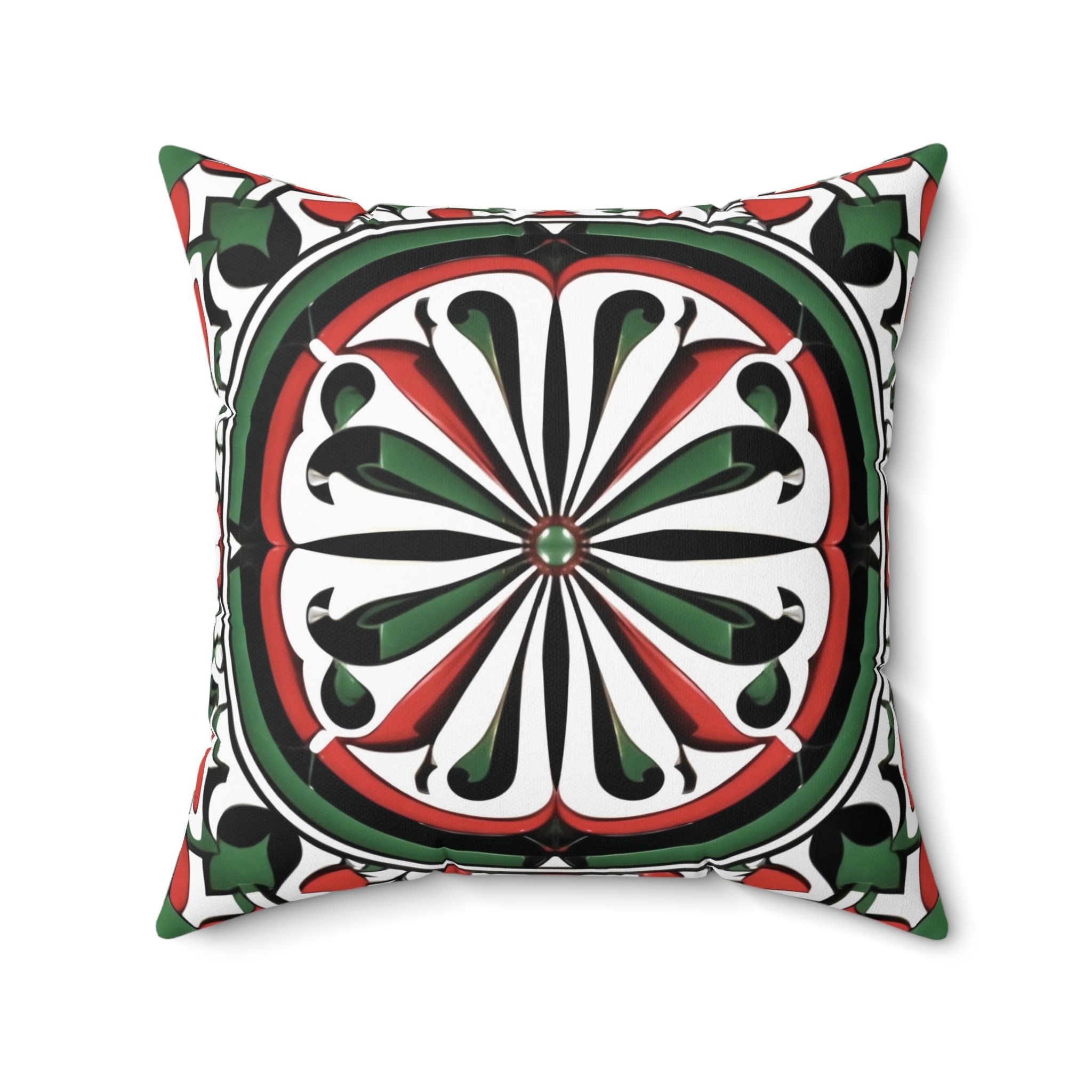 Palestine Flag Colors | Islamic Mosaic Print Spun Polyester Square ...