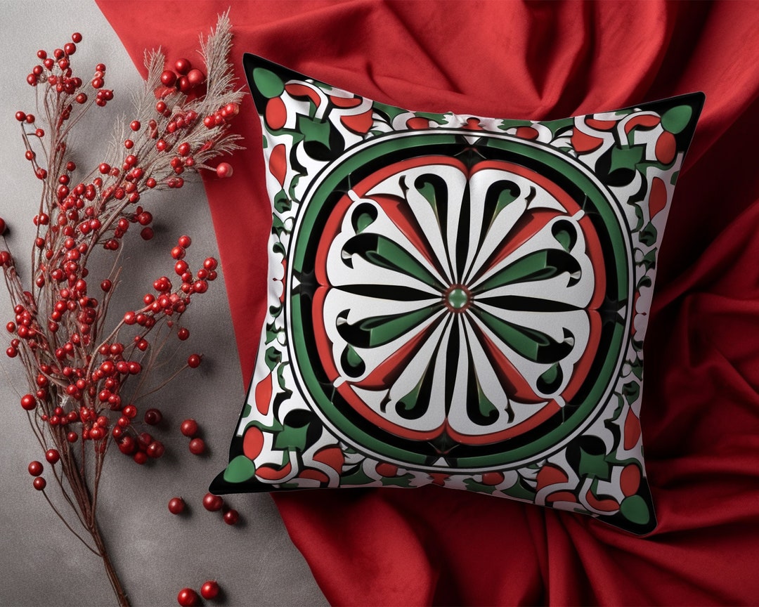 Palestine Flag Colors | Islamic Mosaic Print Spun Polyester Square ...