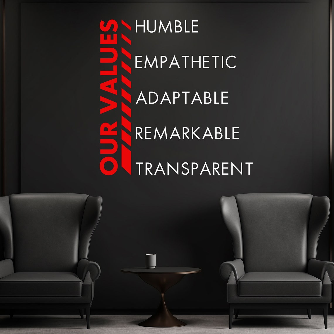 Our Values, LARGE Office Wall Graphic, Company Values, Values Wall Art ...