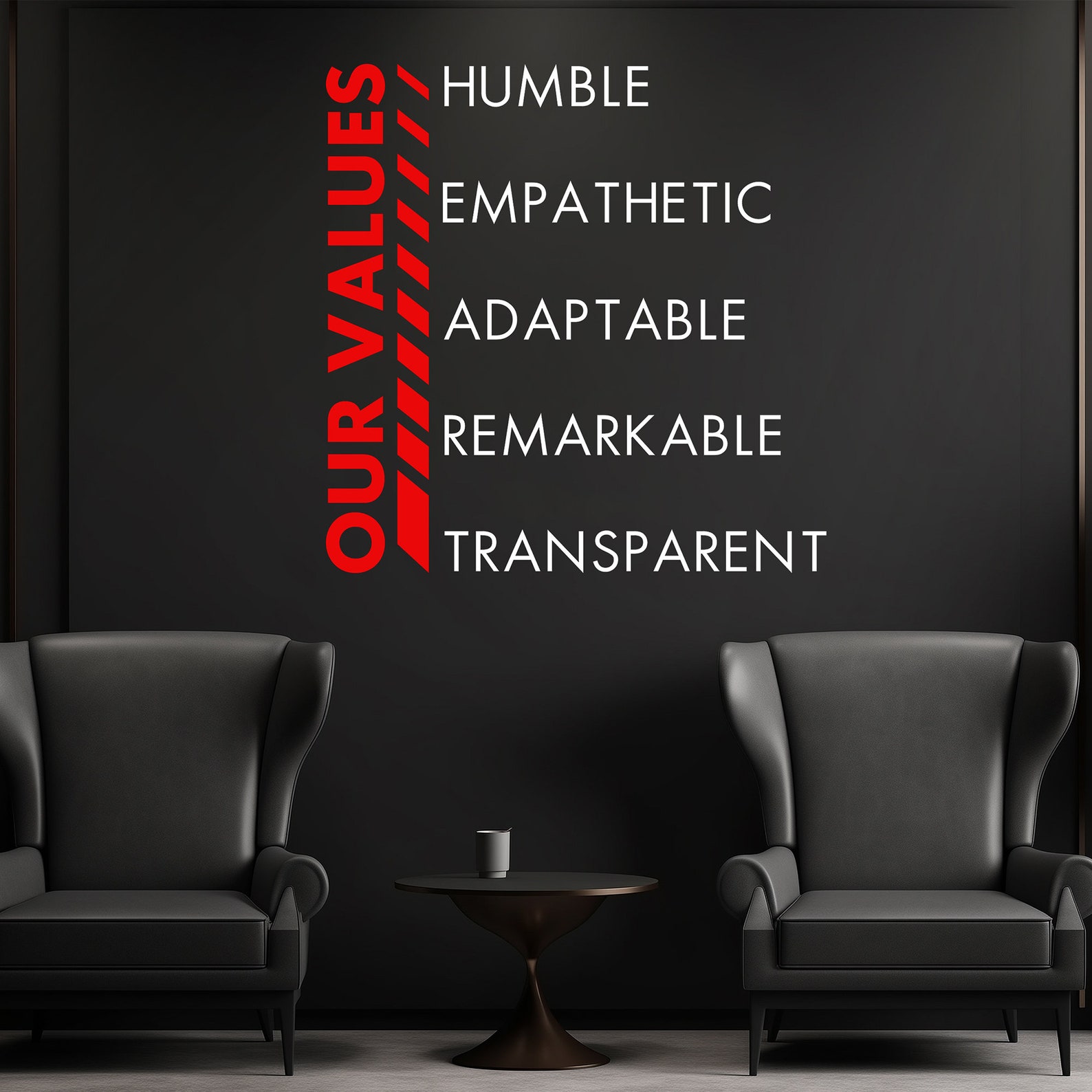 Our Values, LARGE Office Wall Graphic, Company Values, Values Wall Art ...