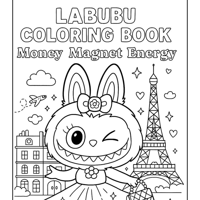 Labubu Big Into Energy Colouring Pages - Etsy