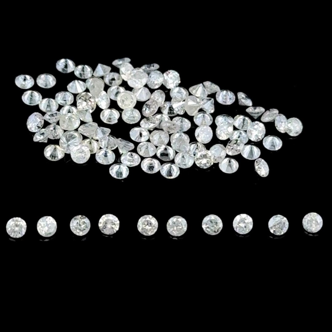Diamonds Natural 100 Pcs Round 1.80mm Brilliant Full Cut SI-I Clarity ...