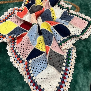 Granny Gingham Baby Blanket,picasso Blanket, Patchwork Knitted Blankets ...