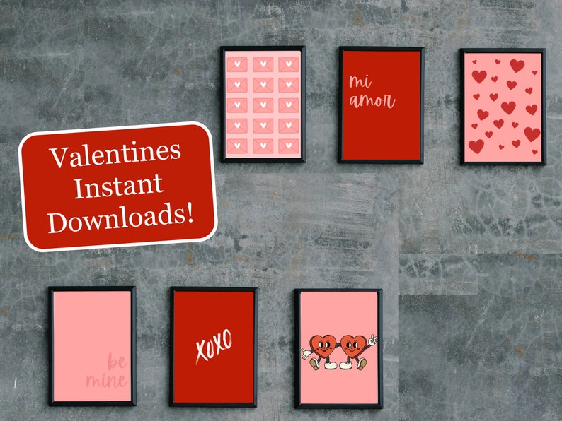 Valentines Printable Wall Decor - Etsy