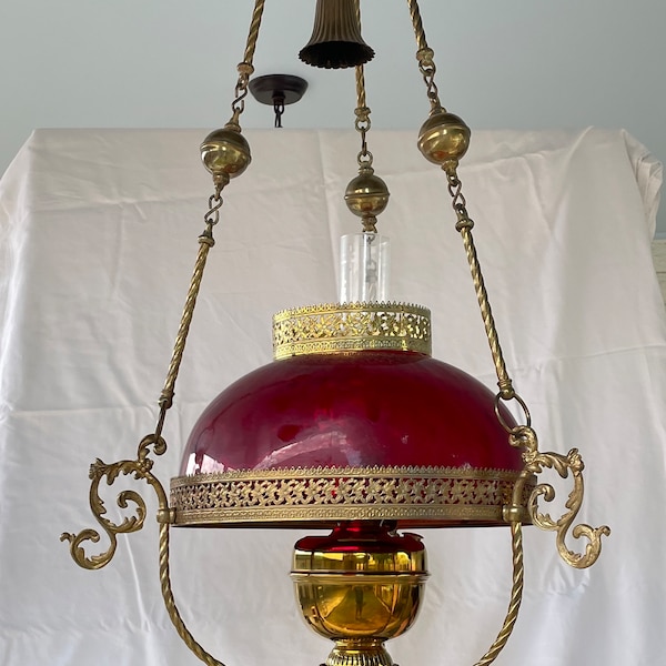 Victorian Red Lamp - Etsy