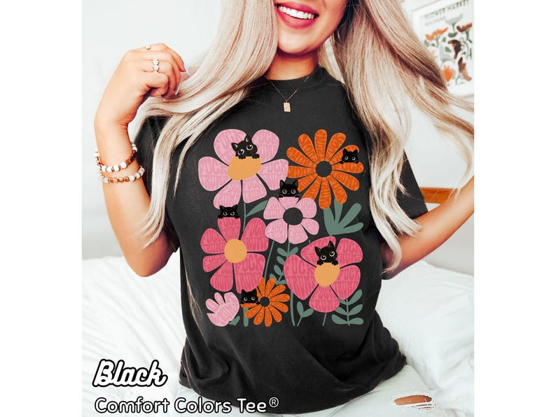 Anti-trump Hidden Message Floral Cat Shirt: Subtle Antifascist Retro ...