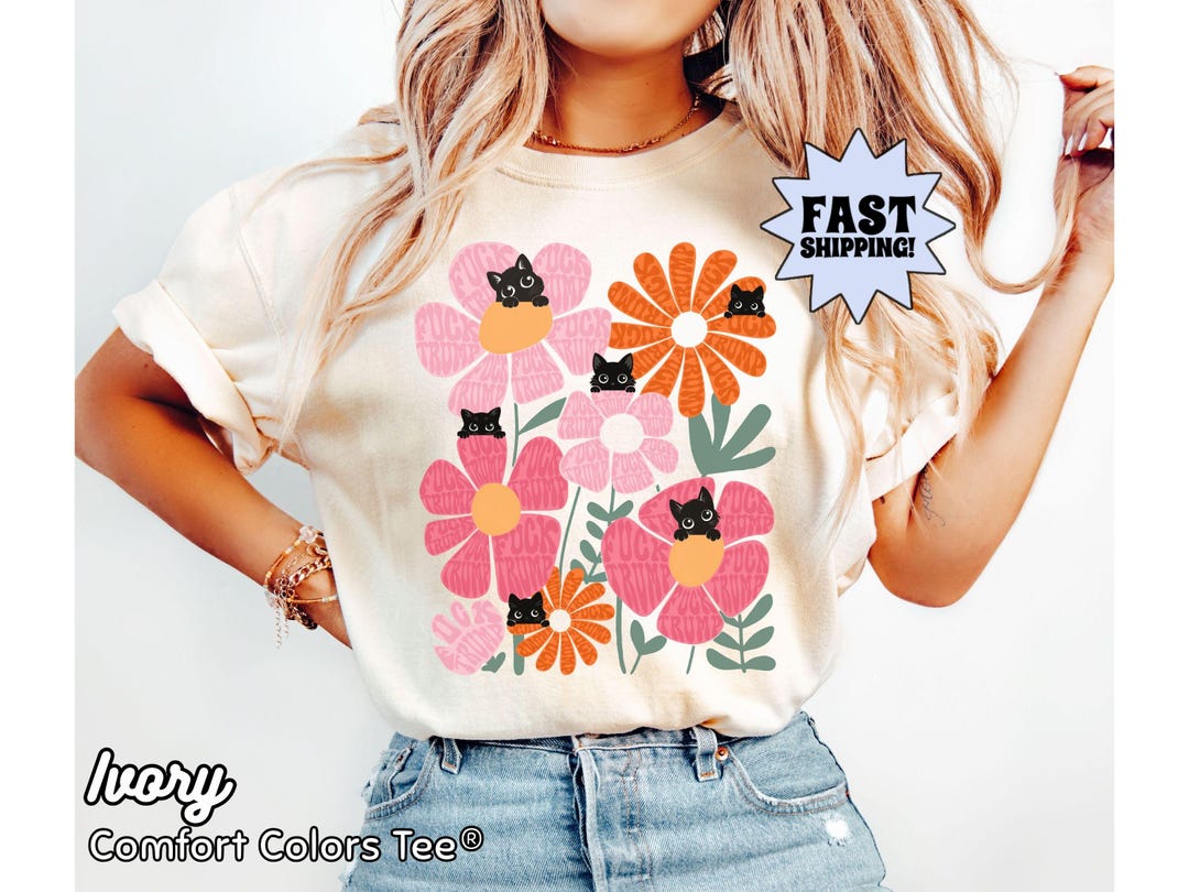 Anti-trump Hidden Message Floral Cat Shirt: Subtle Antifascist Retro ...