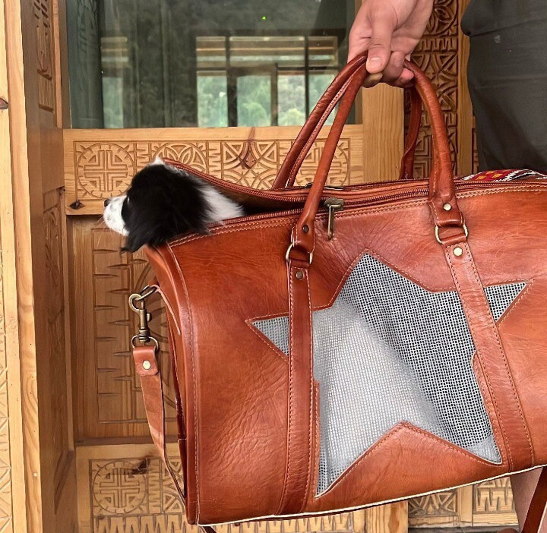 Dog Purse Leather Carrier,dog Travel Bag,pet Carrier Bag,airline ...