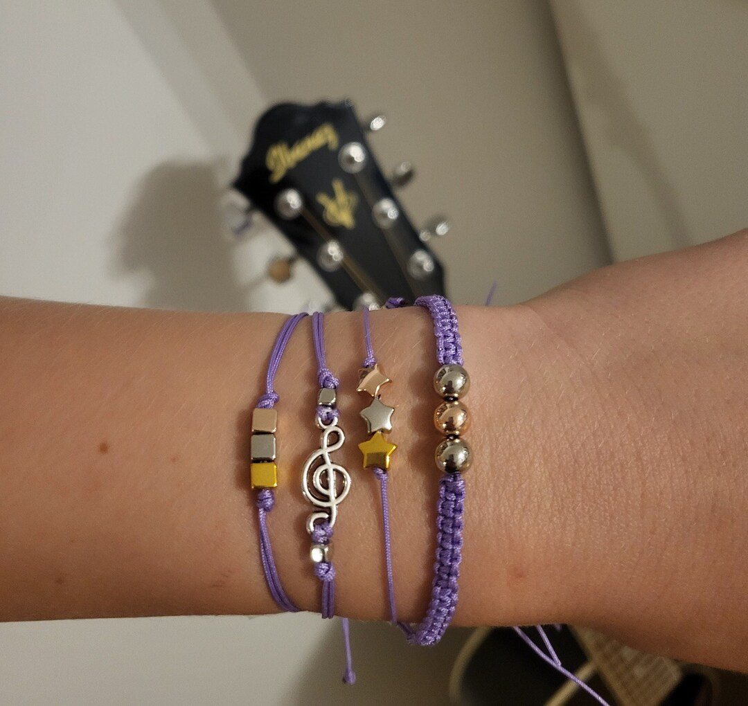 Makramee Stacking Bracelets Music Clef, Stars, Multi-metal Mix ...