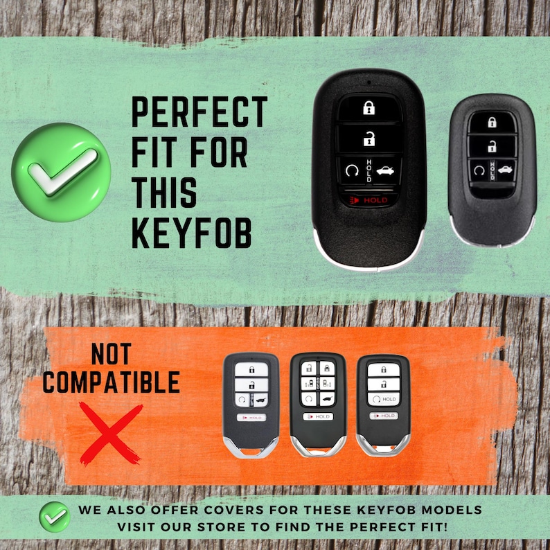 HONDA 5-button Key Fob Cover for Accord, Civic, CR-V, HR-V, Pilot - Tpu ...