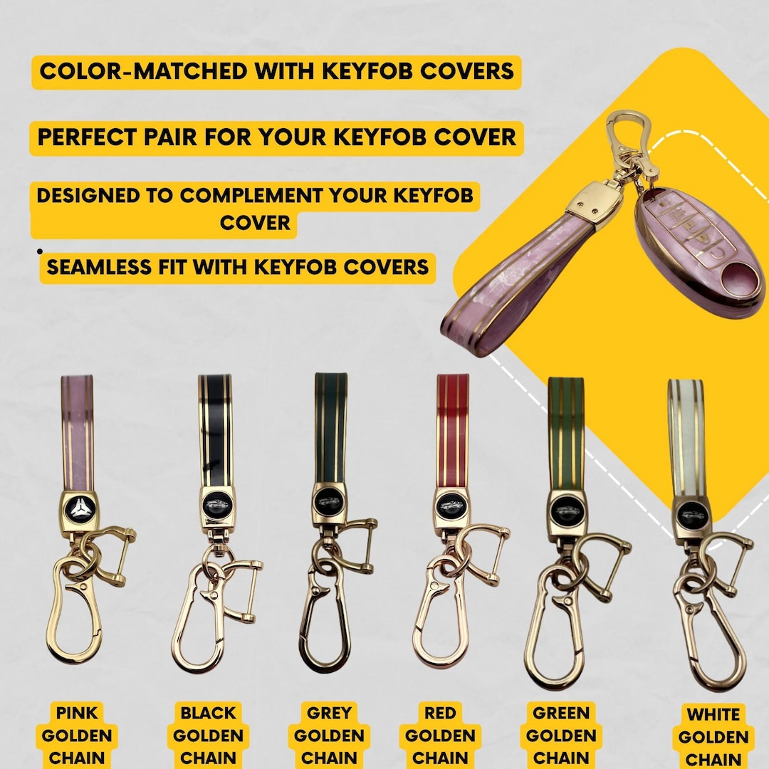 Color-matched Keychain With Golden Accent - Perfect Pair for Keyfob ...