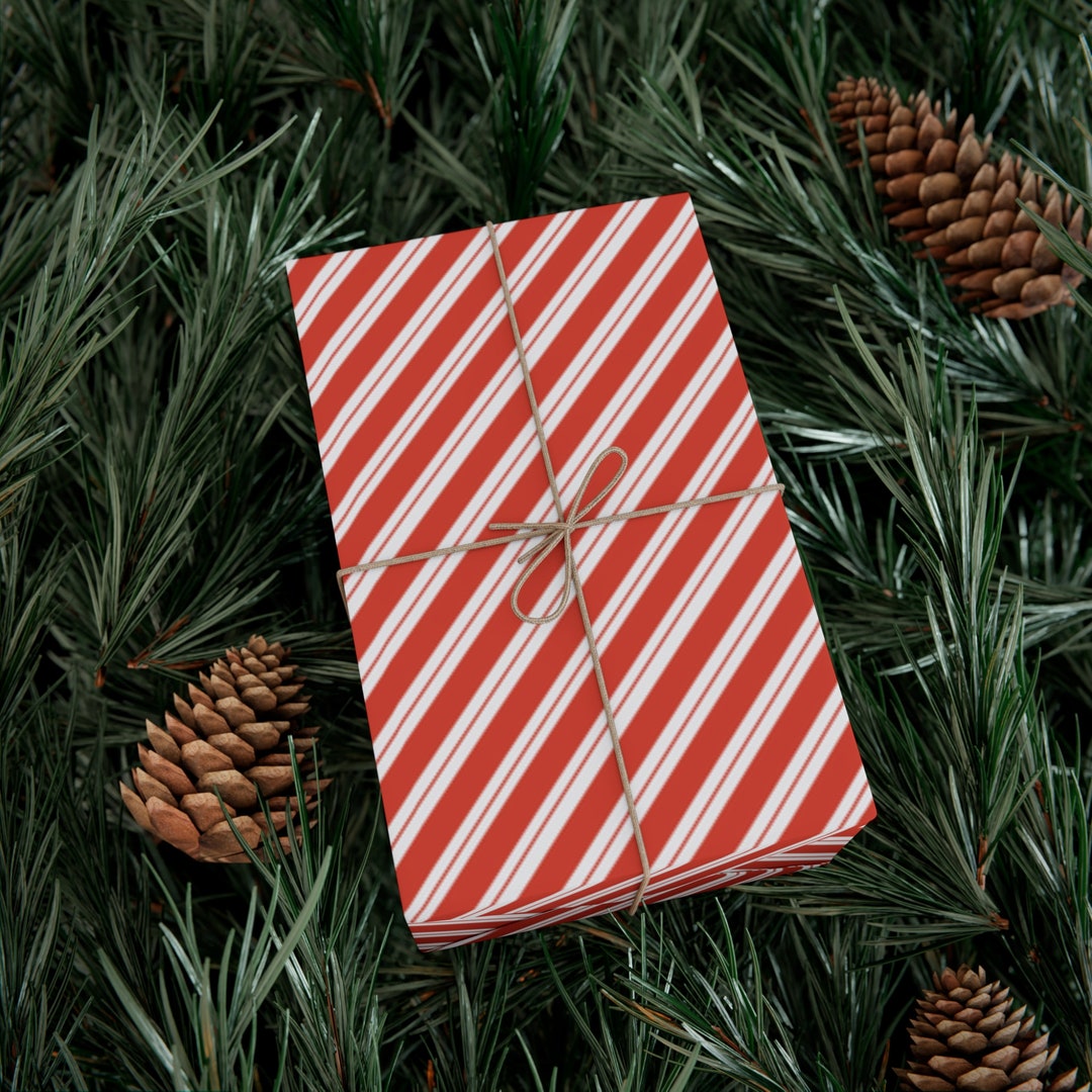 Candy Cane Striped Wrapping Paper Festive Gift Wrap - Etsy