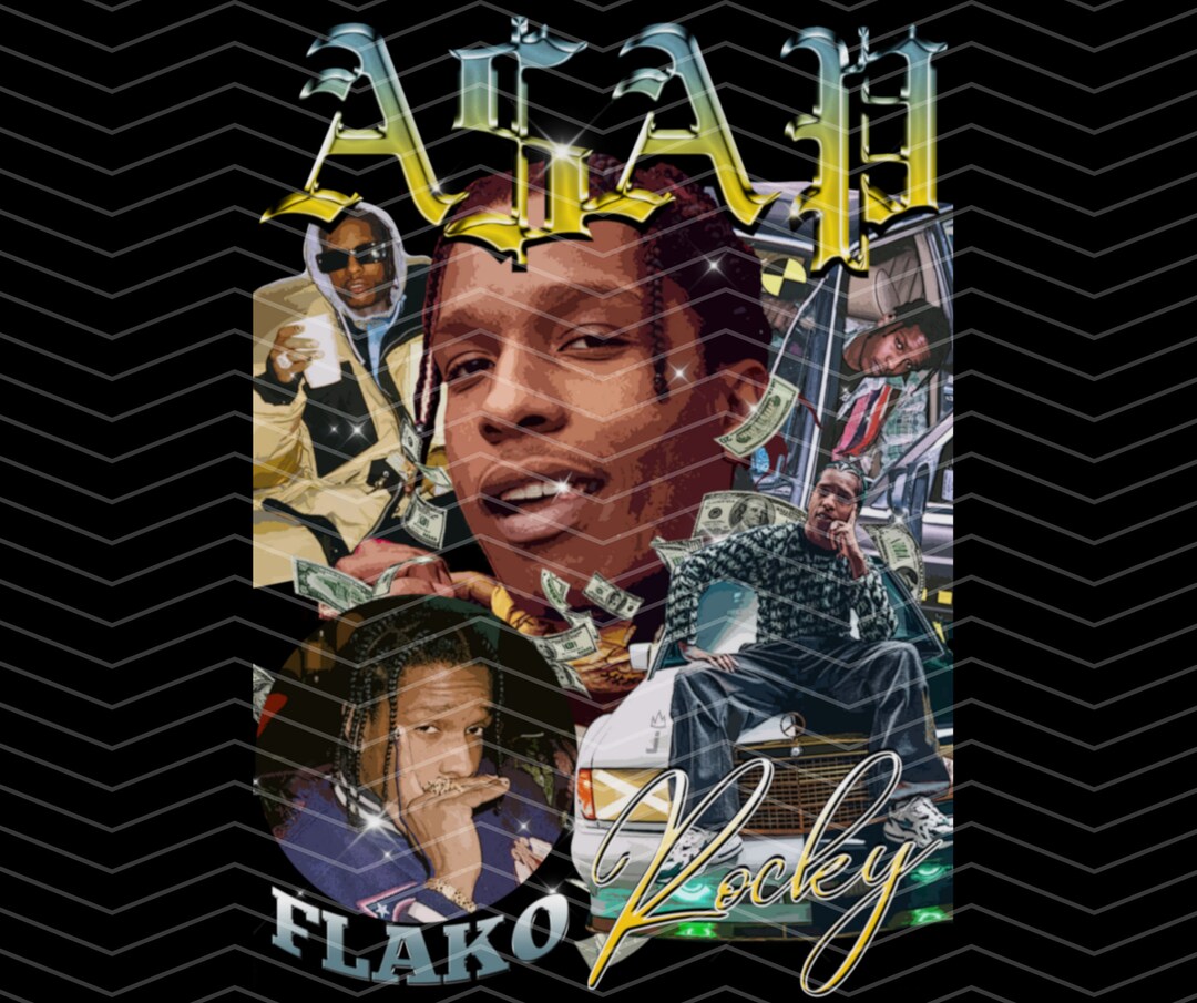 Asap Rocky Rap Bootleg PNG Asap Rocky Design POD Layout for T-shirt ...