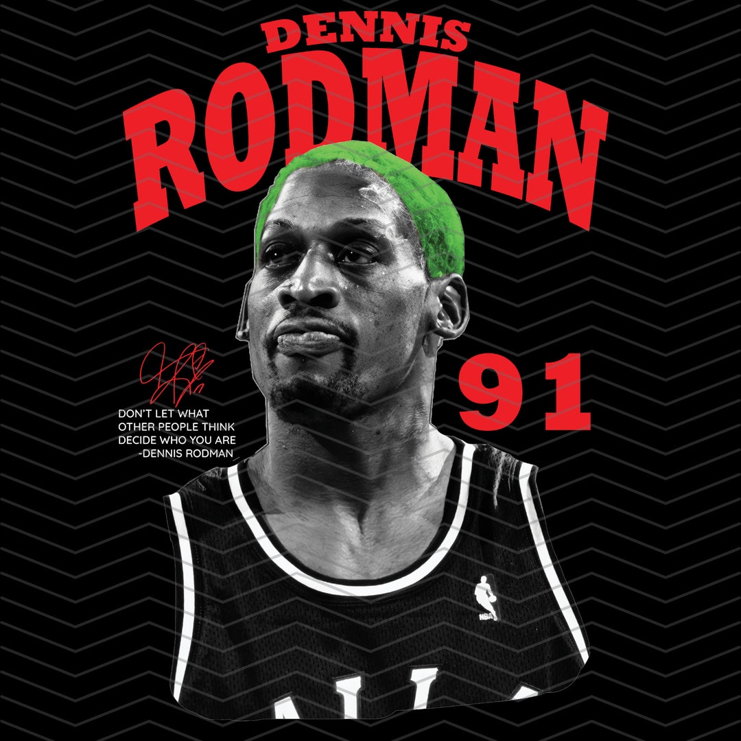 Dennis Rodman PNG Vintage Graphic Tshirt Rodman Sticker Design Rodman ...