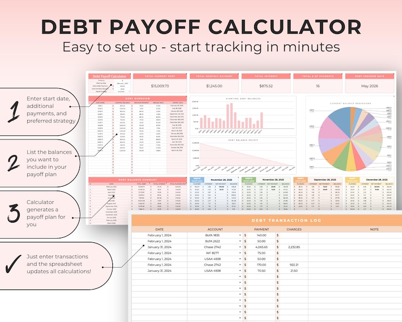 Debt Payoff Calculator Google Sheet Debt Snowball Calculator ...