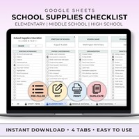 Printable School Supply List: Customizable Back to School Checklists ...
