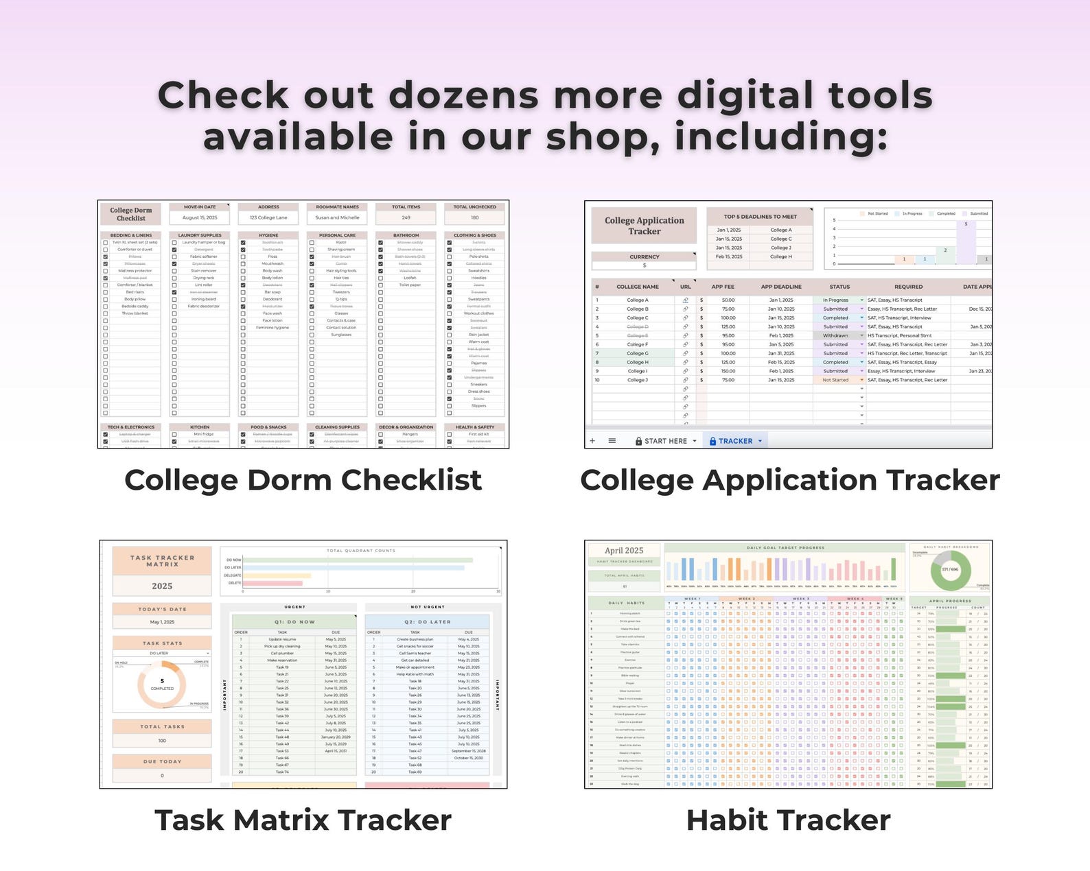 College Scholarship Tracker Google Sheet College Planning Spreadsheet ...