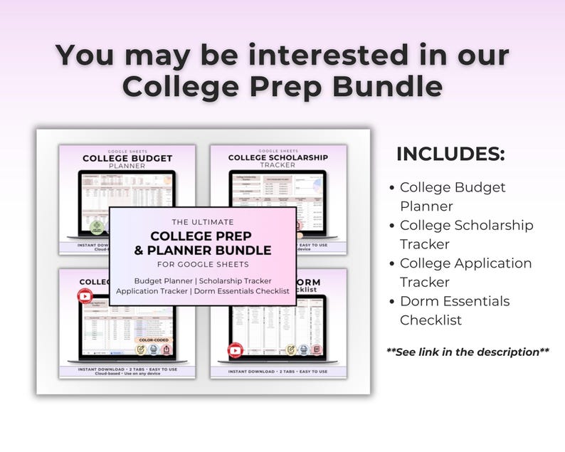 College Budget Student Planner Google Sheet Template Income Expense ...