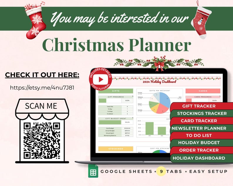 Christmas Checklist Google Sheet Christmas Tracker Spreadsheet Holiday ...