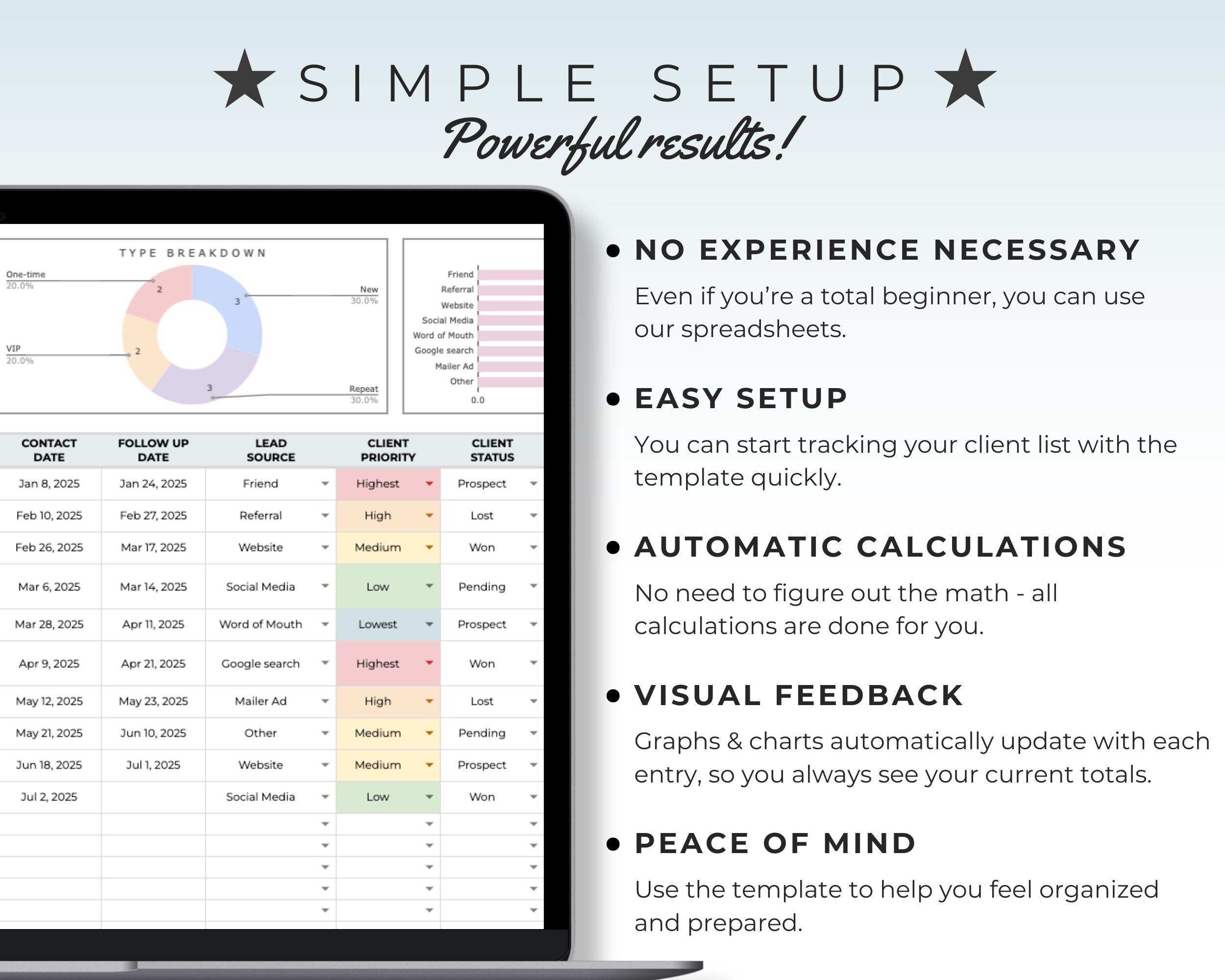 Client Tracker Google Sheet Template Freelance Tracker CRM Lead ...