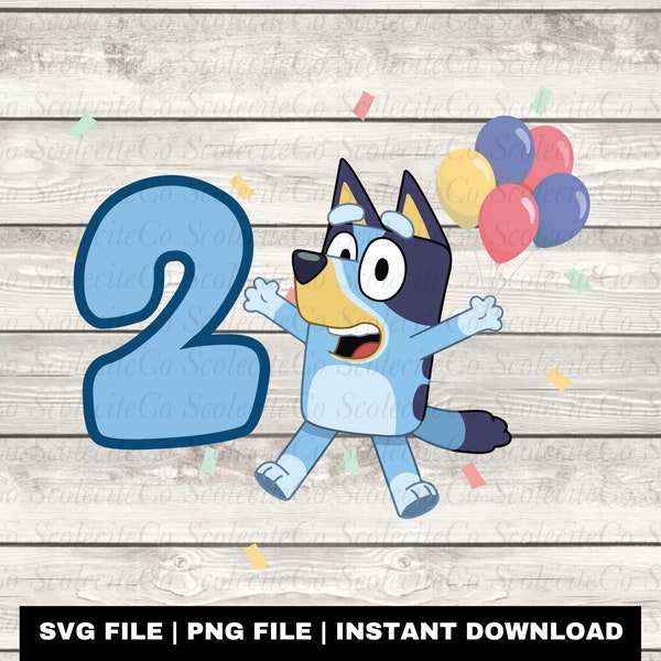 Bluey 2nd Birthday Png - Etsy UK