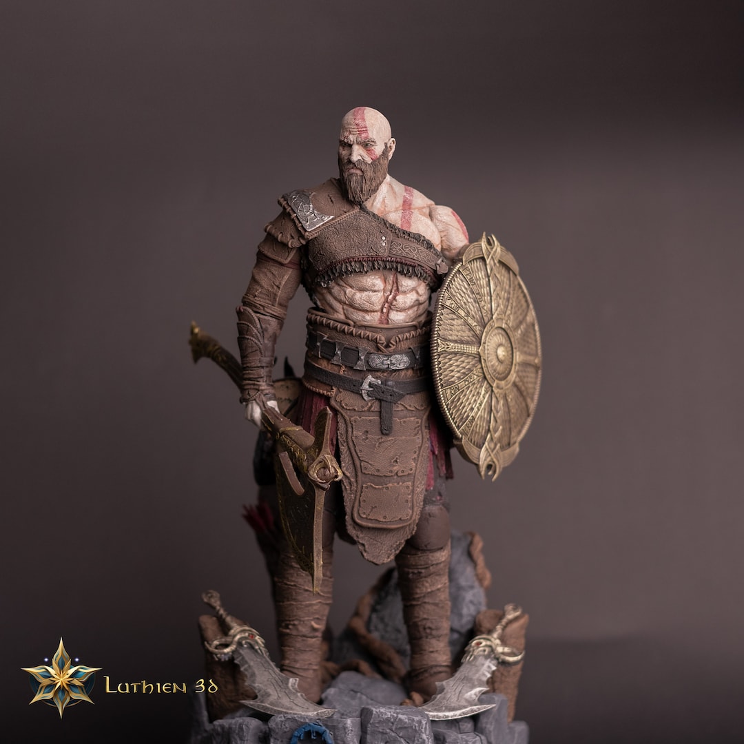 Kratos 3d Statue God of War Figure Hand-painted Masterpiece - Etsy