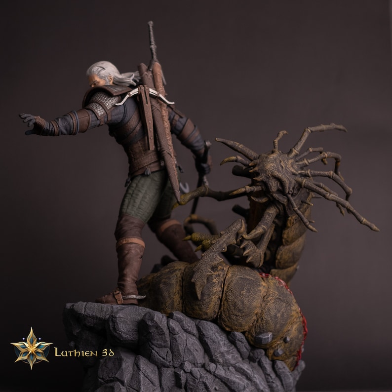 The Witcher Geralt Figure - 3d Geralt of Rivia Resin Statue - Masterfully Crafted Collectible - Etsy