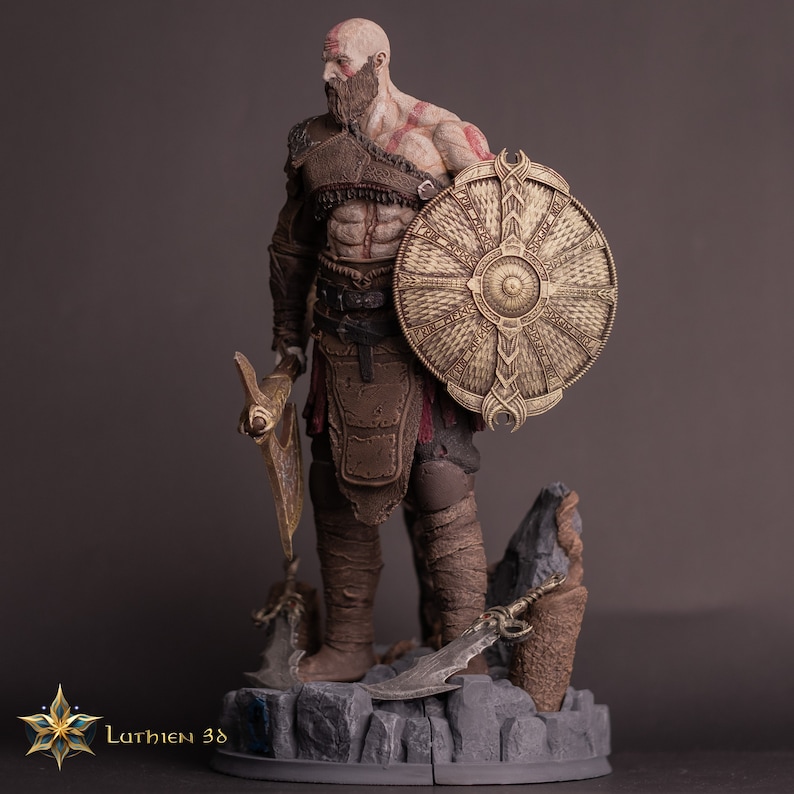 Kratos 3d Statue God of War Figure Hand-painted Masterpiece - Etsy