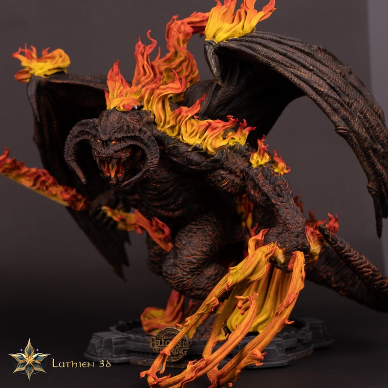 Handcrafted 3D Printed Balrog Figure – Lord of the Rings Inspired Resin ...