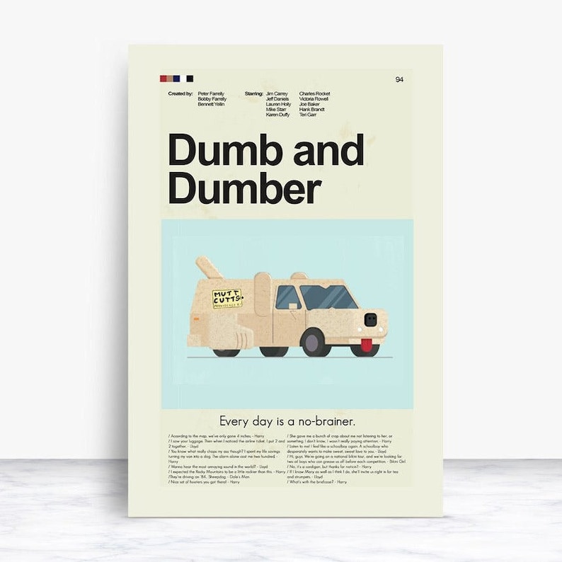 Dumb and Dumber Inspired Mid-century Modern Print | 12"x18" or 18"x24 ...