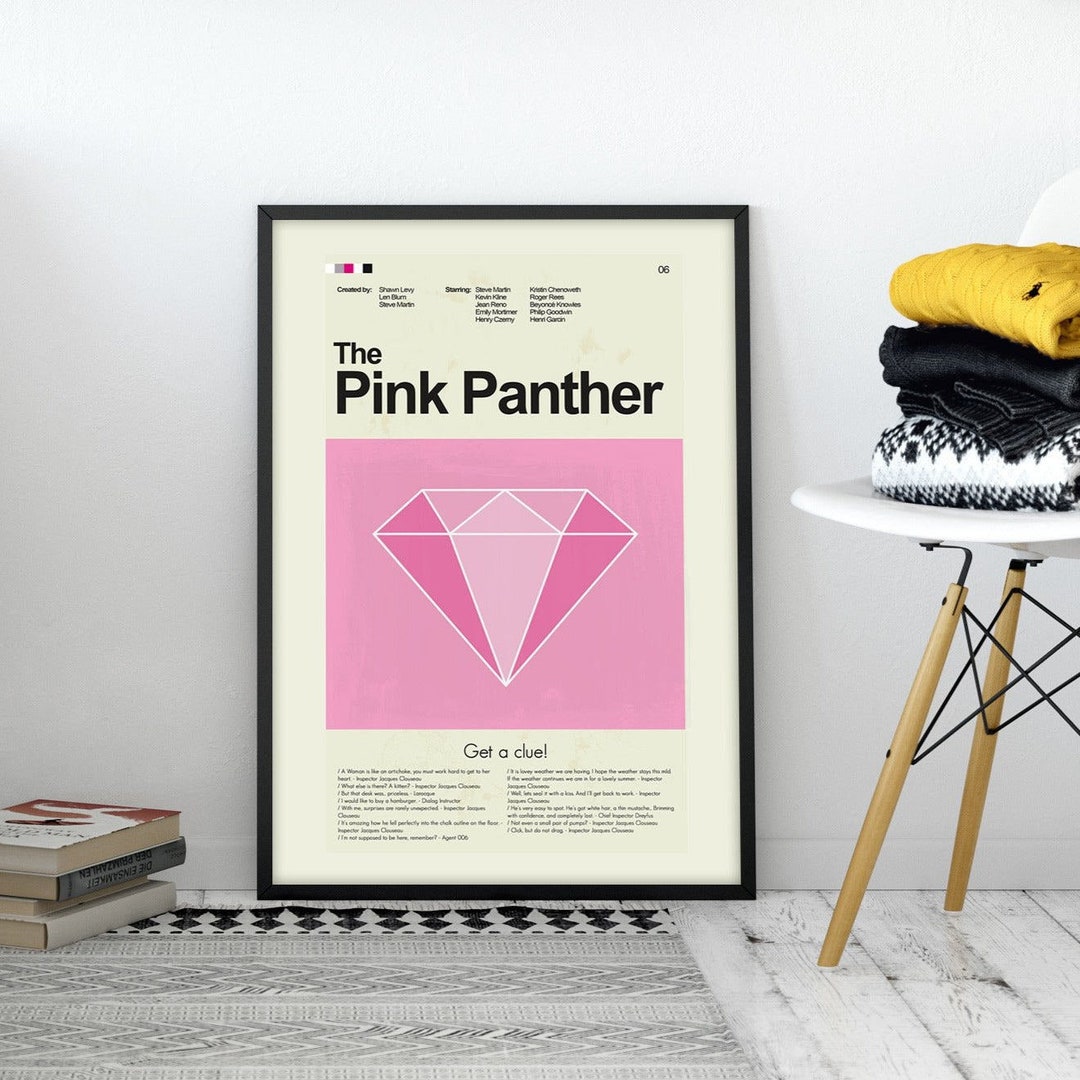 The Pink Panther Inspired Mid-century Modern Print | 12"x18" or 18"x24 ...