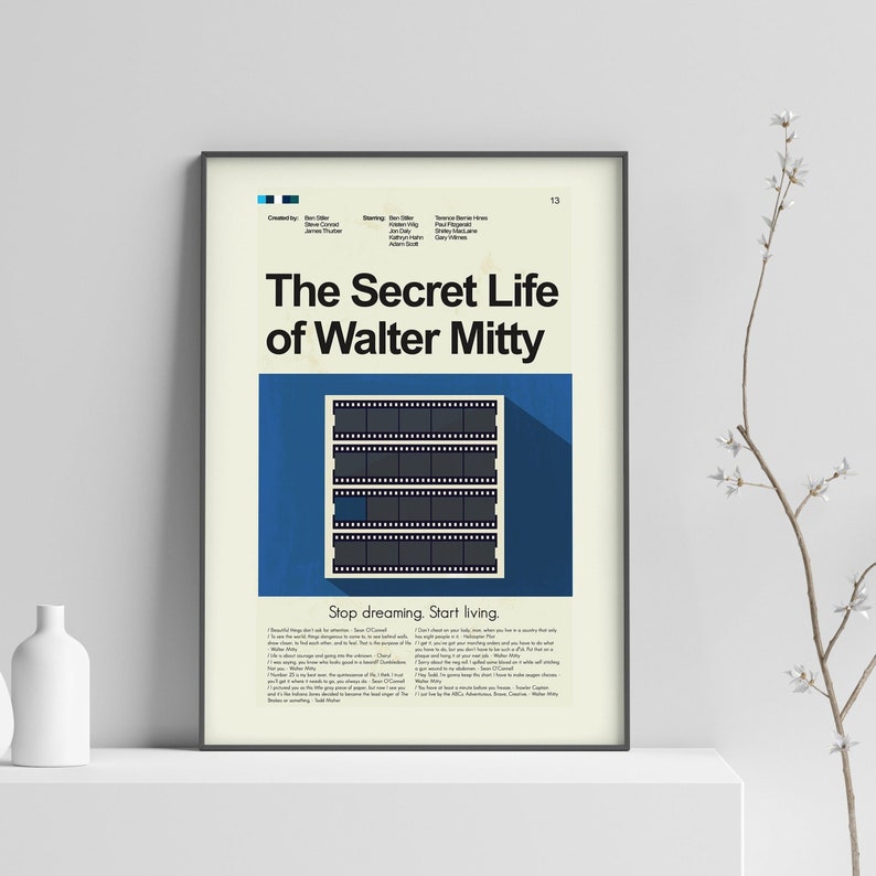 The Secret Life of Walter Mitty Inspired Mid-century Modern Print | 12 ...