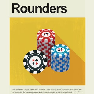 Rounders Inspired Mid-century Modern Print | 12"x18" or 18"x24" Print ...