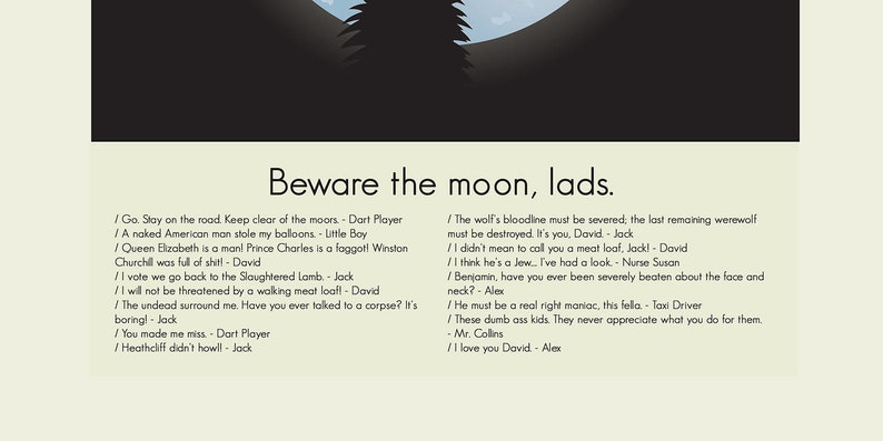 An American Werewolf in London - Full Moon | 12"x18" or 18"x24" Print ...