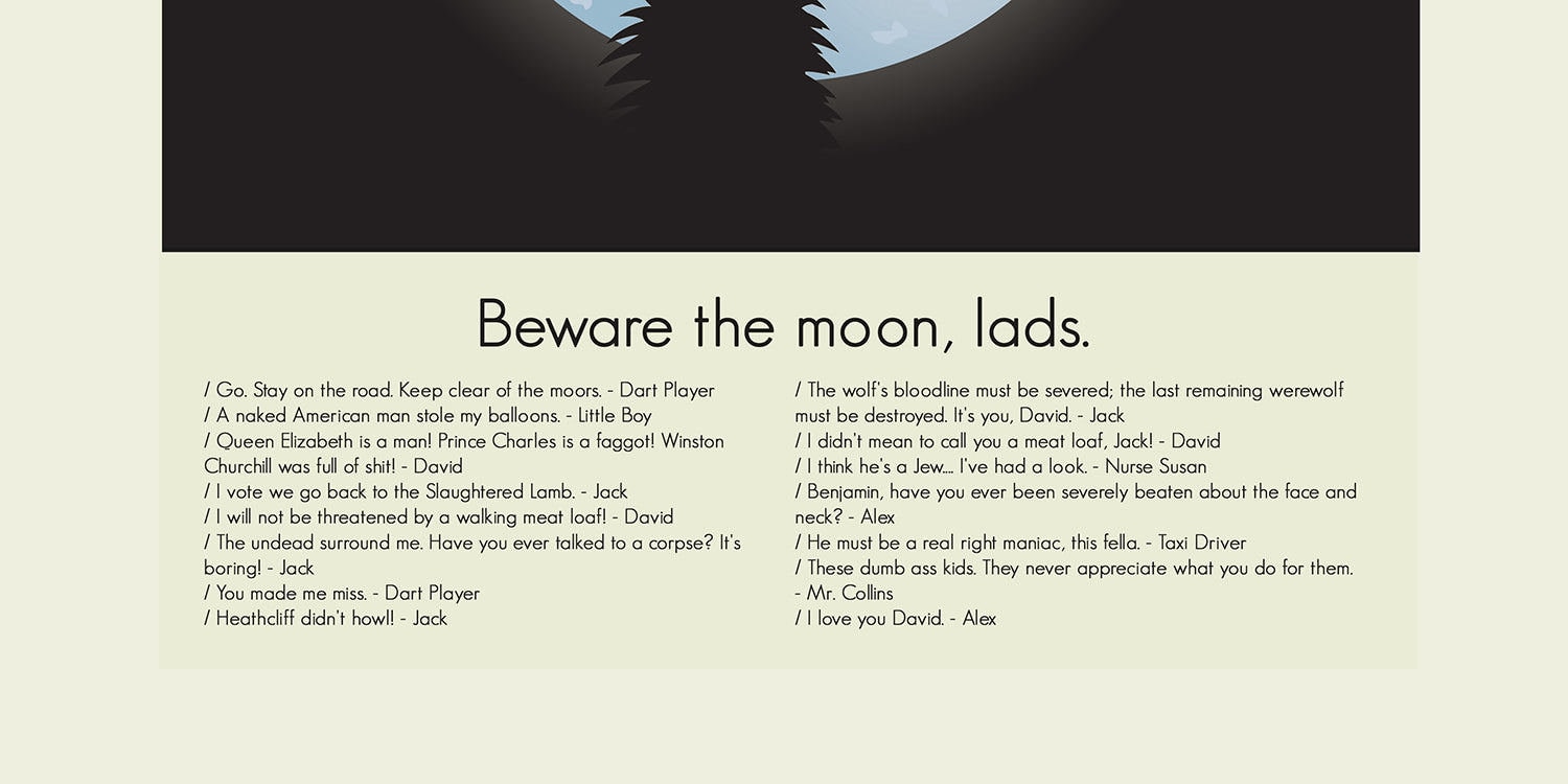 An American Werewolf in London Full Moon 12x18 or 18x24 Print Only - Etsy