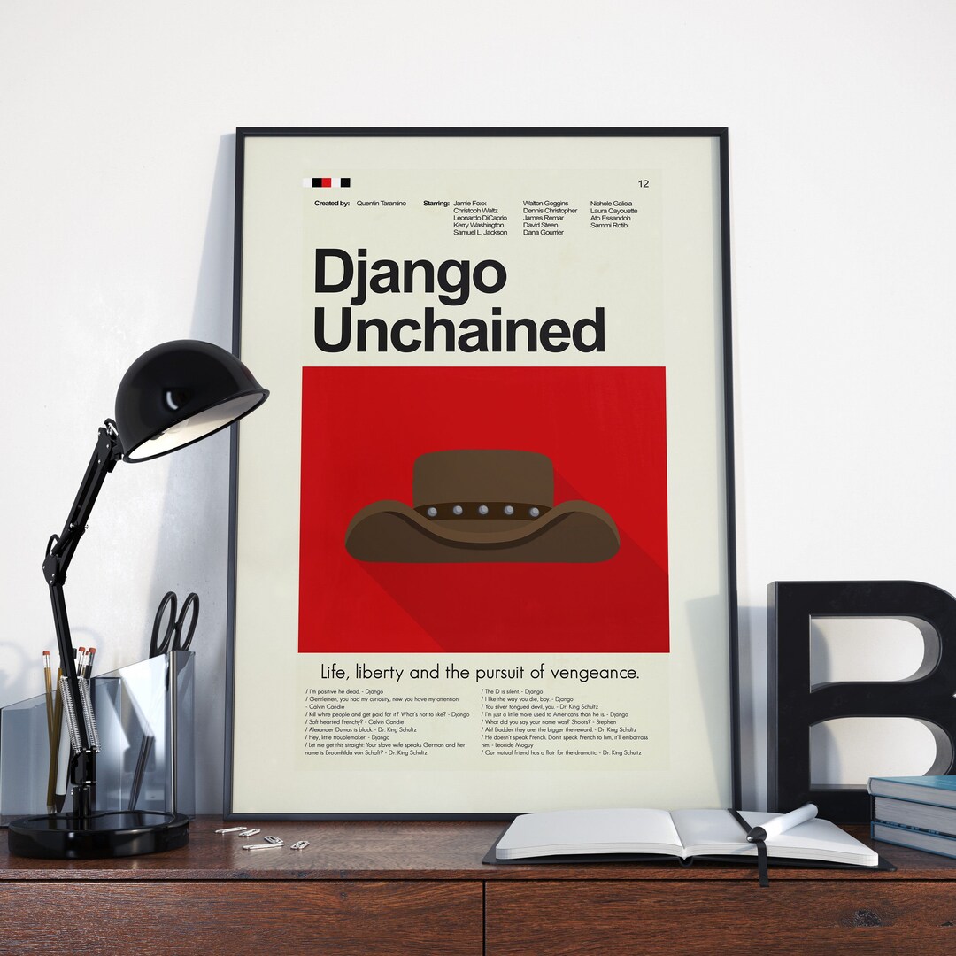 Django Unchained Inspired Mid-century Modern Print | 12"x18" or 18"x24" Print Only - Etsy