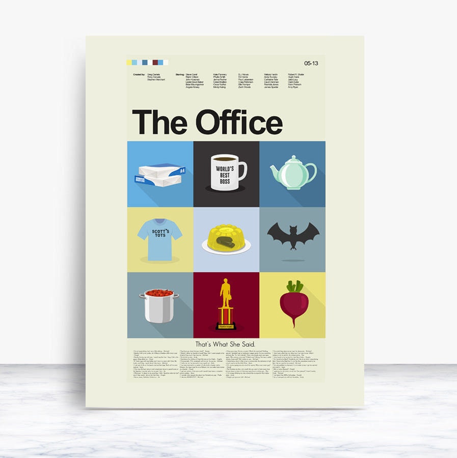 The Office Inspired Mid-century Modern Print LARGE 18x24 - Etsy
