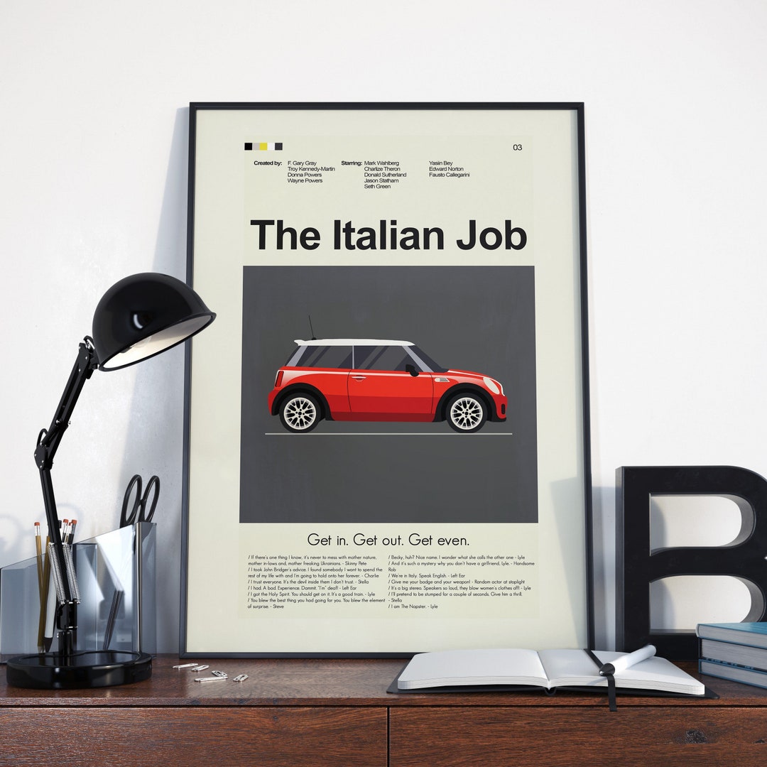 The Italian Job - Red Mini Cooper | 12"x18" Print Only - Etsy