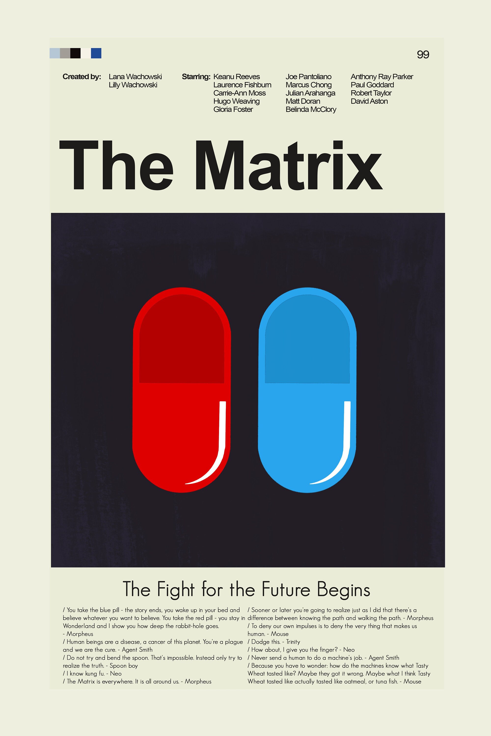 The Matrix Inspired Mid-century Modern Print | 12"x18" or 18"x24" Print ...