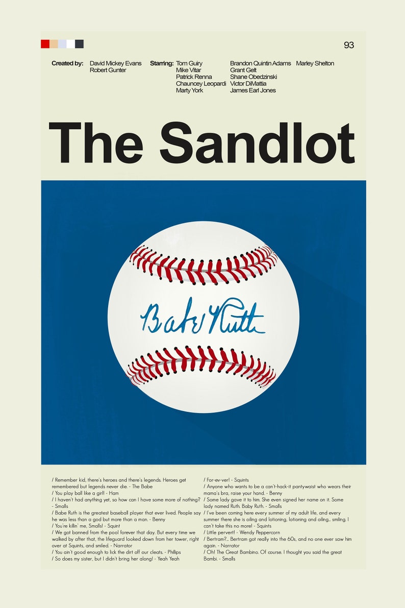 The Sandlot Inspired Mid-century Modern Print | 12"x18" or 18"x24 ...