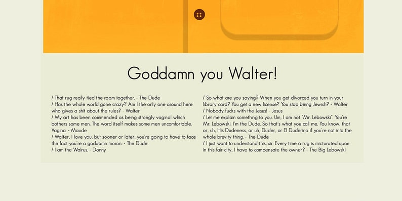 The Big Lebowski Inspired Mid-century Modern Print 12x18 or 18x24 Print ...