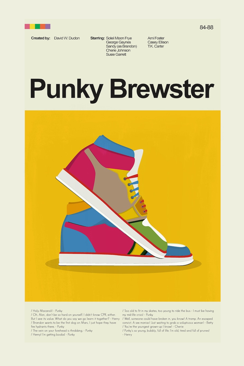 Punky Brewster Sneakers 12x18 or 18x24 Print Only - Etsy