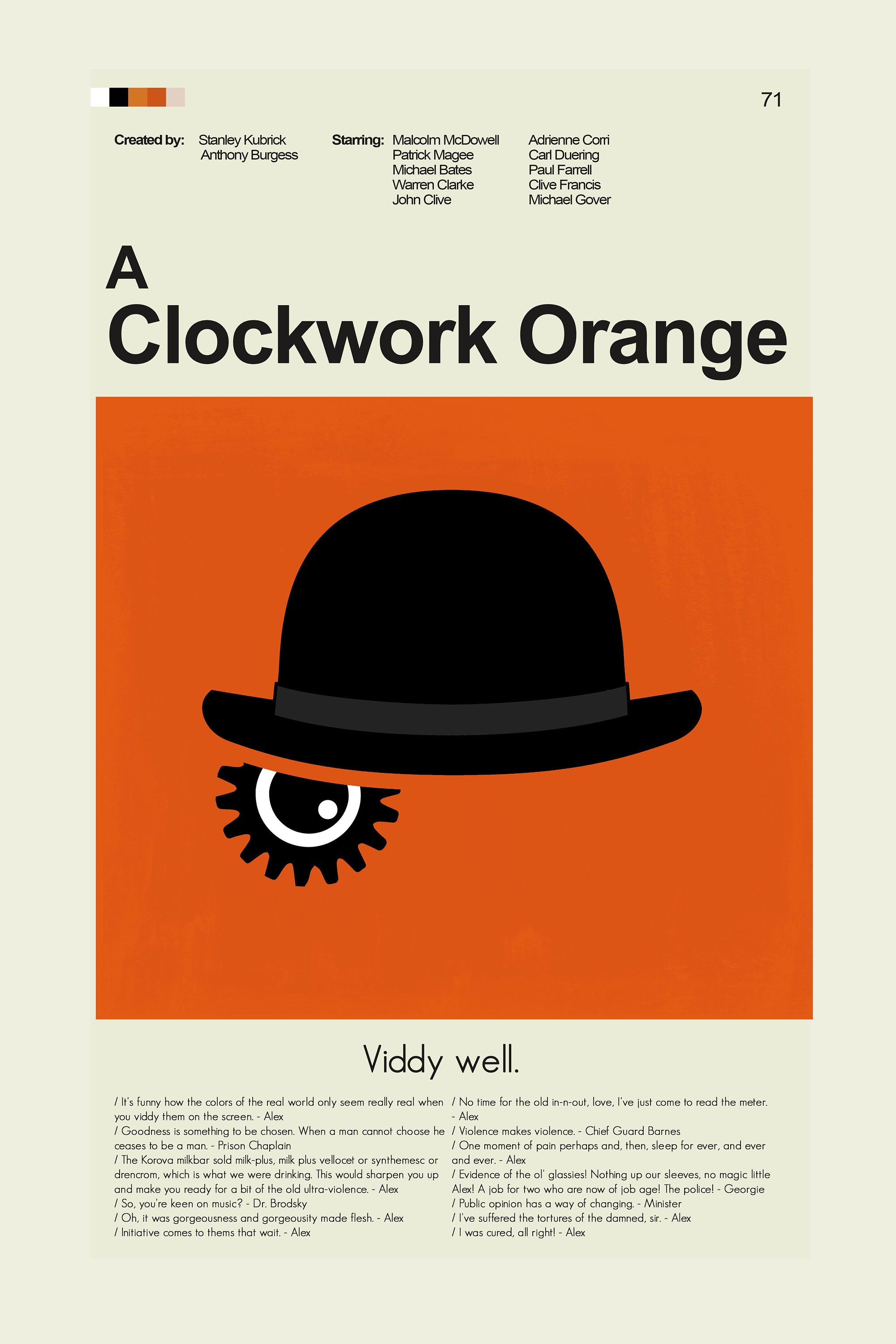 A Clockwork Orange - Bowler Hat and Eye | 12"x18" or 18"x24" Print Only ...