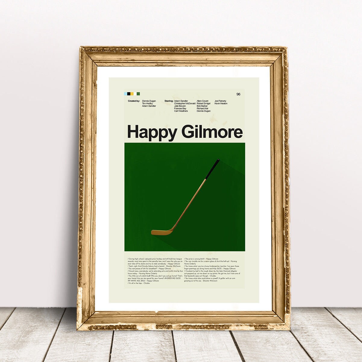 Happy Gilmore Inspired Mid-century Modern Print | 12"x18" or 18"x24 ...
