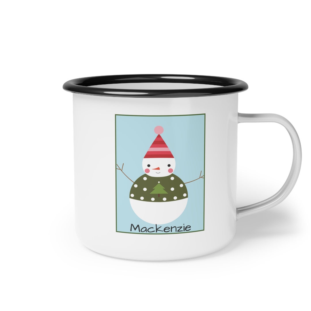 Personalized Snowman Enamel Camp Cup - Etsy