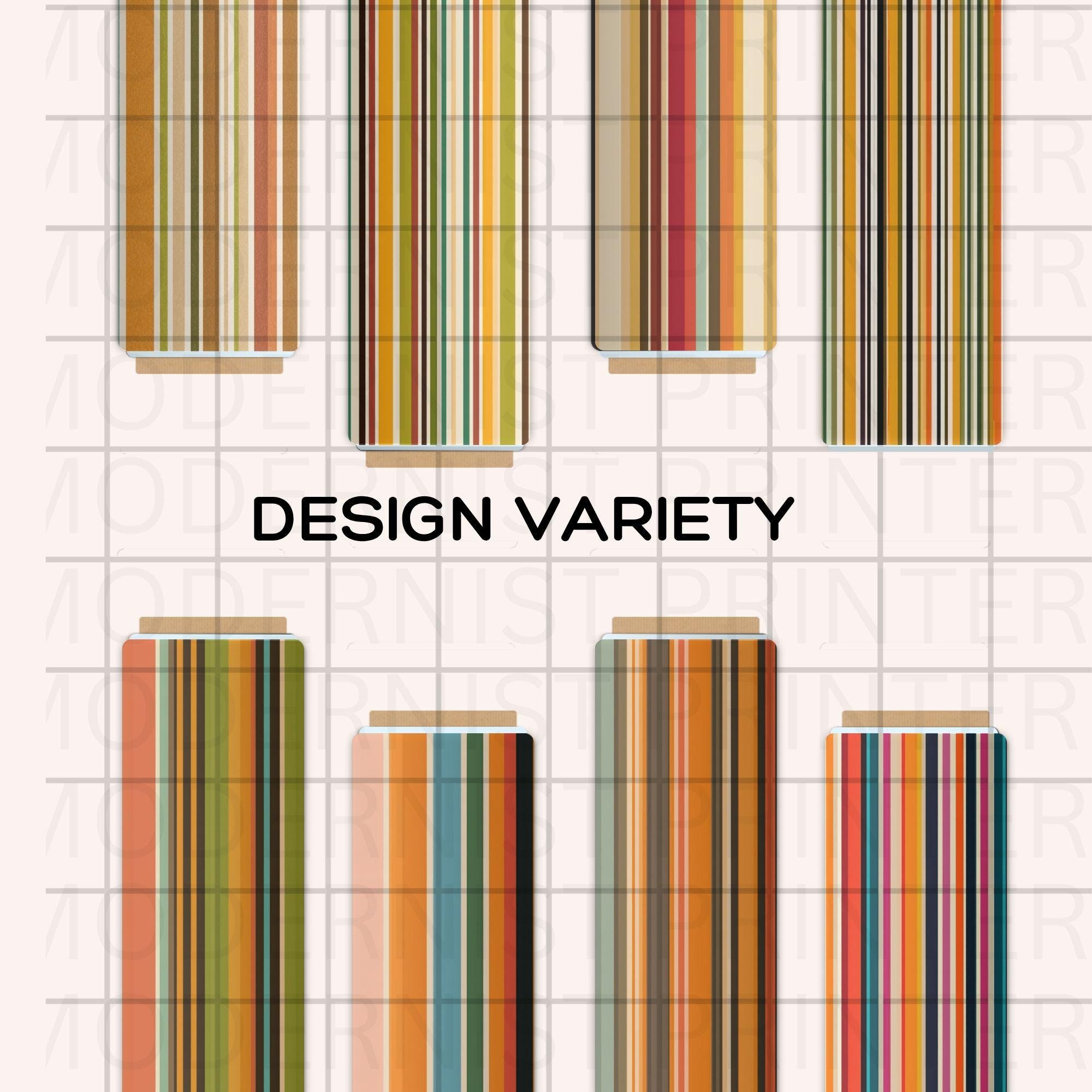 Mid-century Modern Atomic Stripe Pattern Bundle: Retro Fabric Design ...