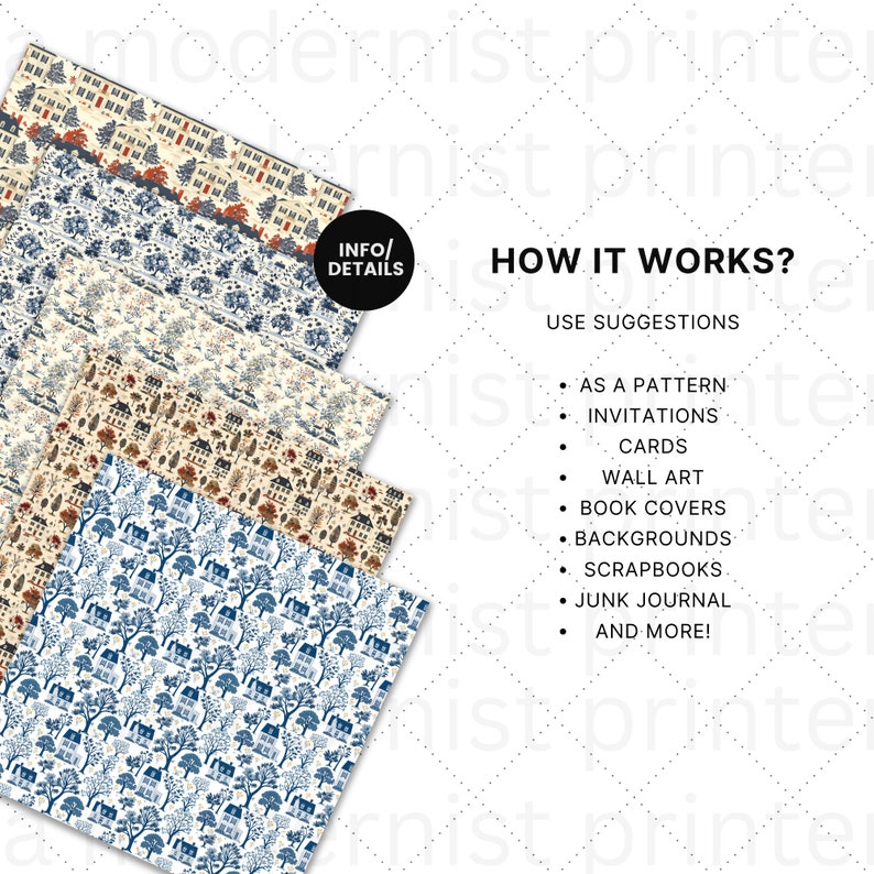 Colonial American House Digital Papers, Seamless Vintage Architecture ...