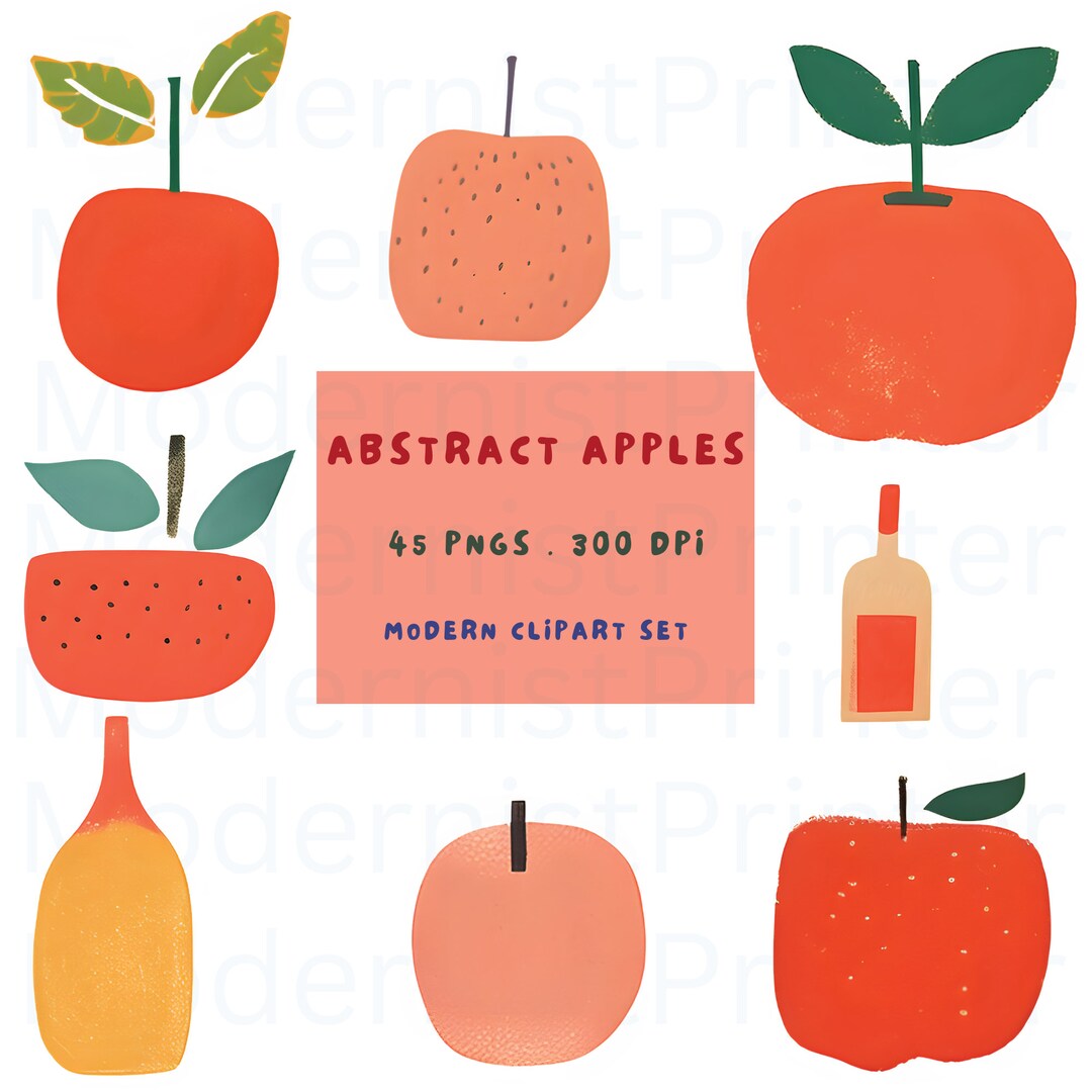 Retro Fruits Apple Clipart Vintage Style Food Illustration, Charming ...